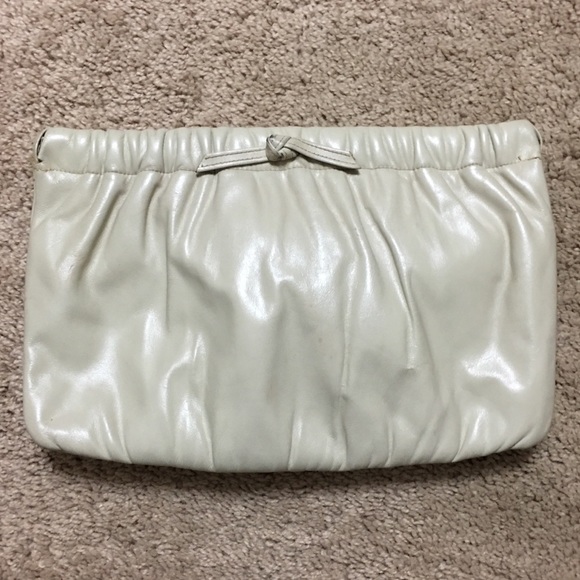 Vintage | Bags | Vintage Beige Cream Colored Leather Clutch | Poshmark